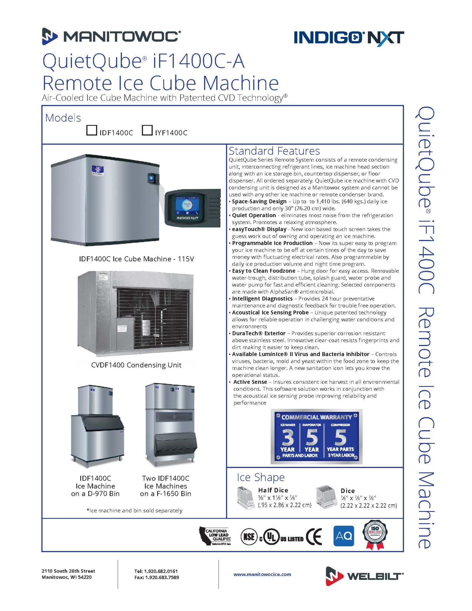 Manitowoc Spec Sheets – Southern Ice Equipment Distributors